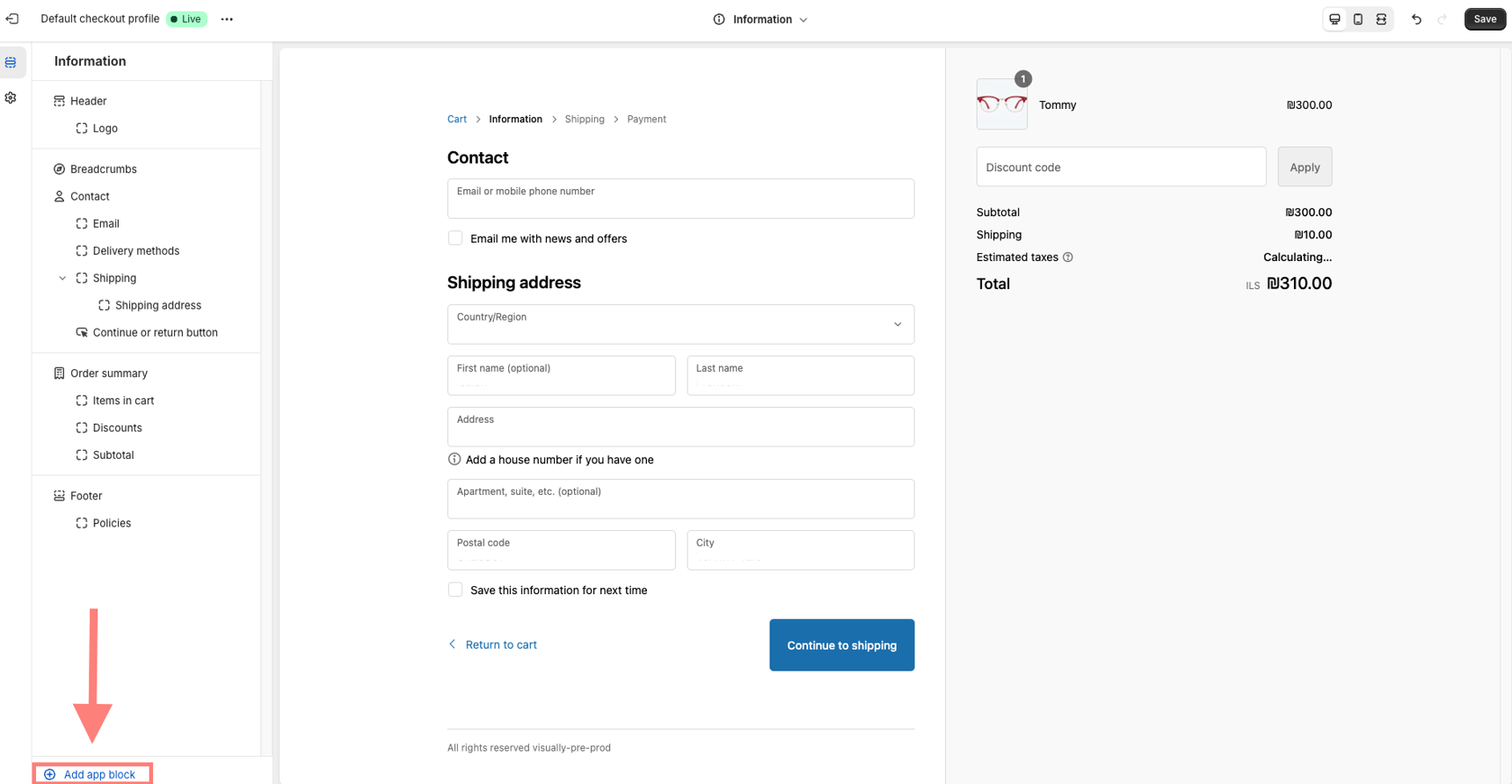 How to enable checkout extensibility on Visually